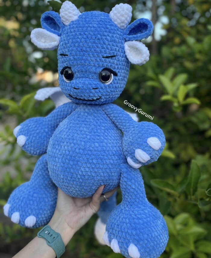 Snuggles the Dragon Crochet Plushie - Moksi