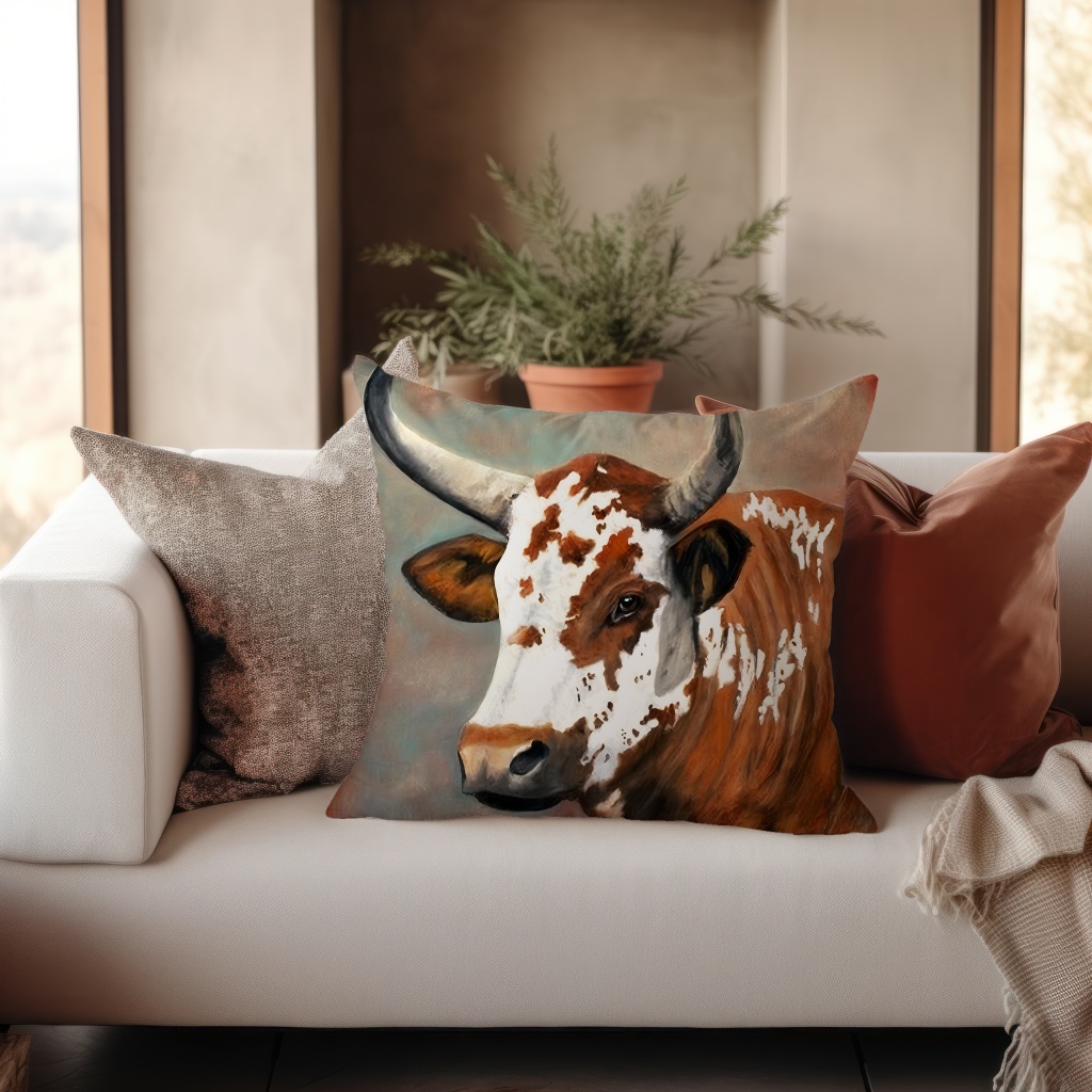 Large Nguni Cow Velvet Scatter Cushions 60x60 - Moksi