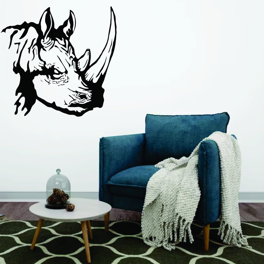 Rhino Vinyl Wall Sticker - Moksi