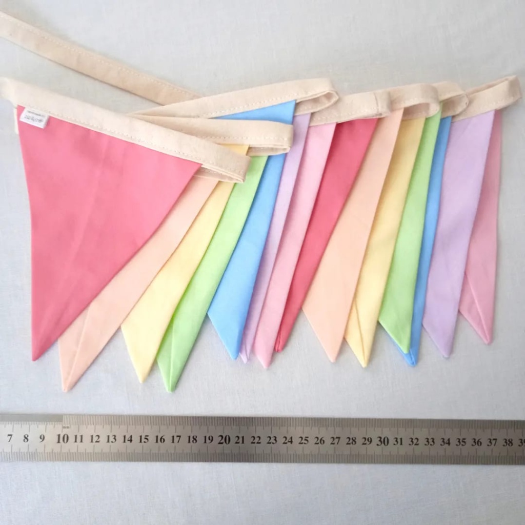 Pastel Rainbow Bunting Banner - Medium Flags - Moksi