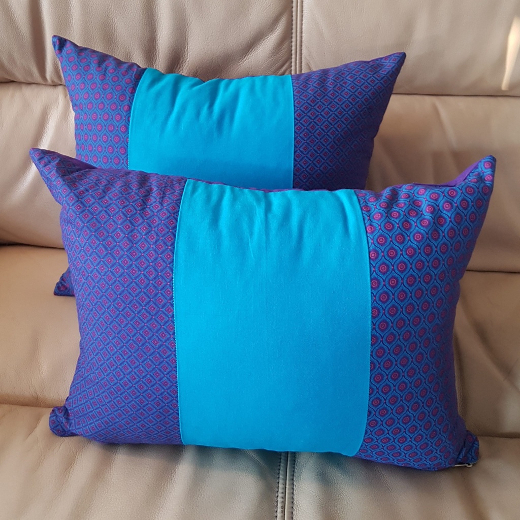Small Purple Shweshwe Cushion - Moksi