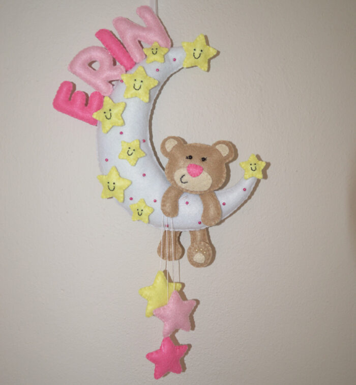 Personalised Hanging Teddy Wall Hanging - Moksi