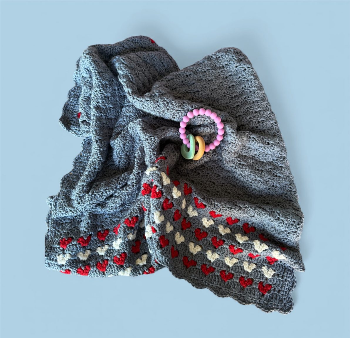 Heart Blanket - Blue - Moksi