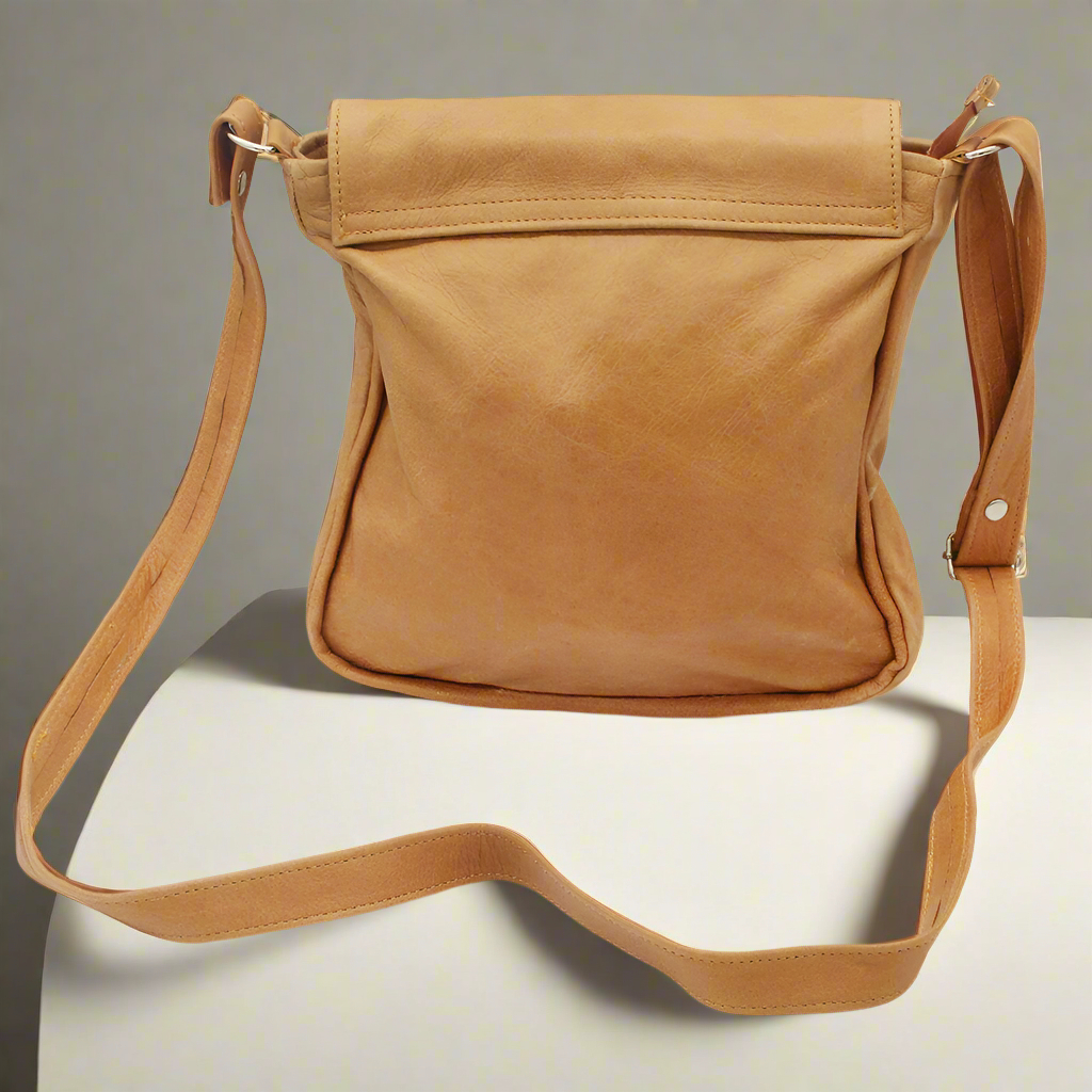 Mini Huxley Leather Handbag Camel - Moksi