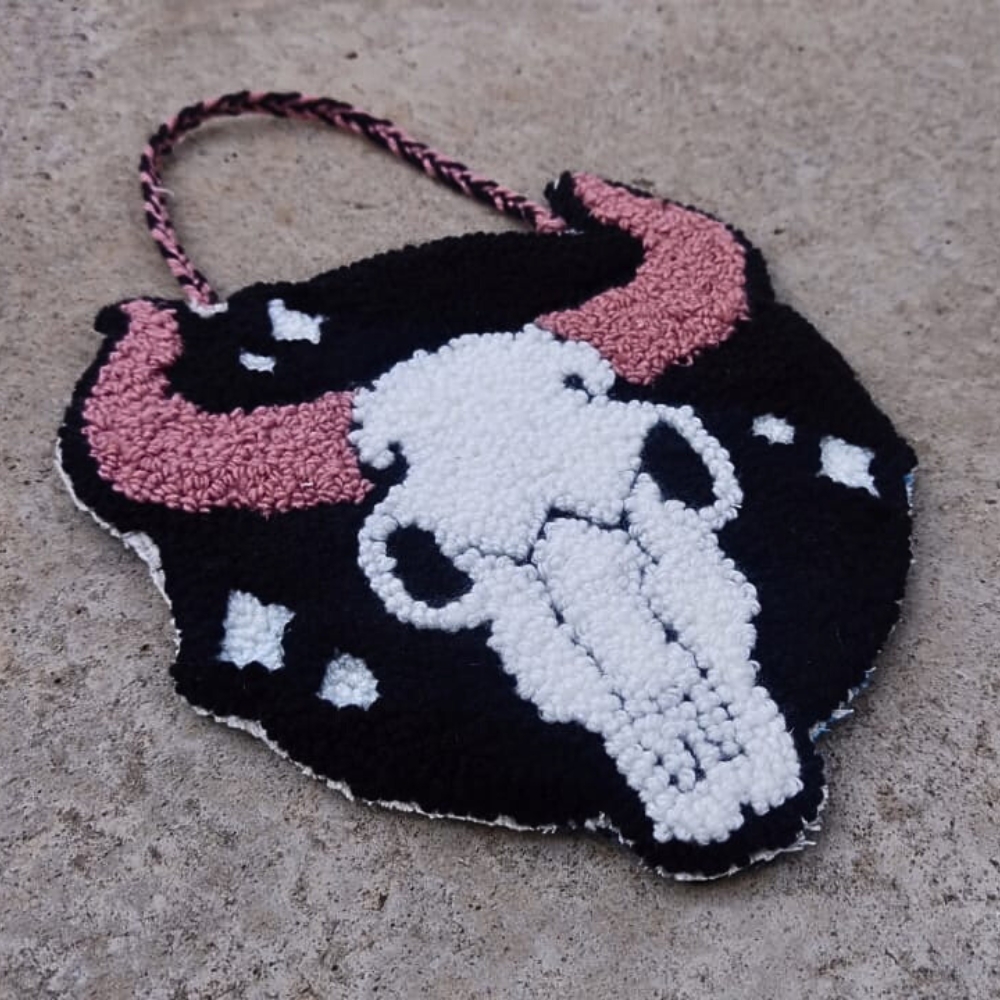 Steer Skull Wall Yarn Art - Moksi