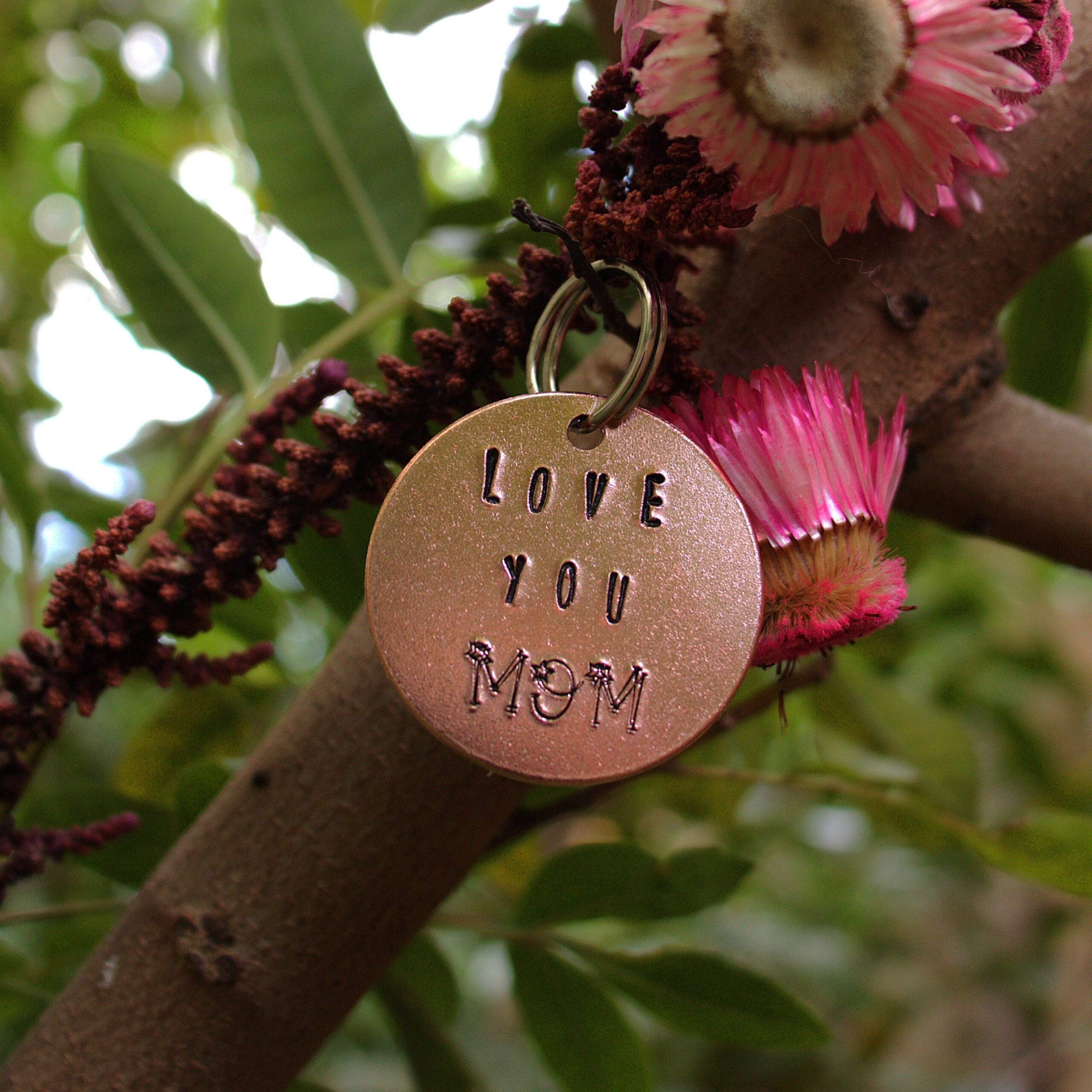 Love You Mom Copper Keychain - Moksi