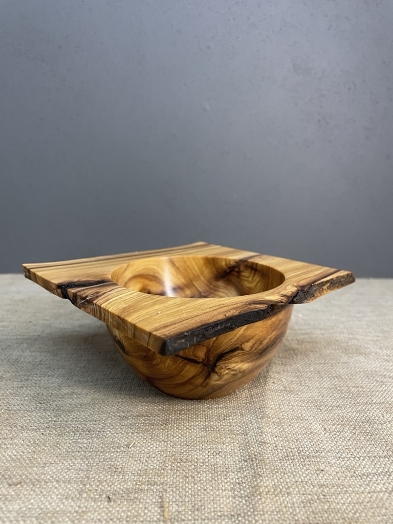 Wooden Bowl - Wild Olive Winged Bowl - Moksi