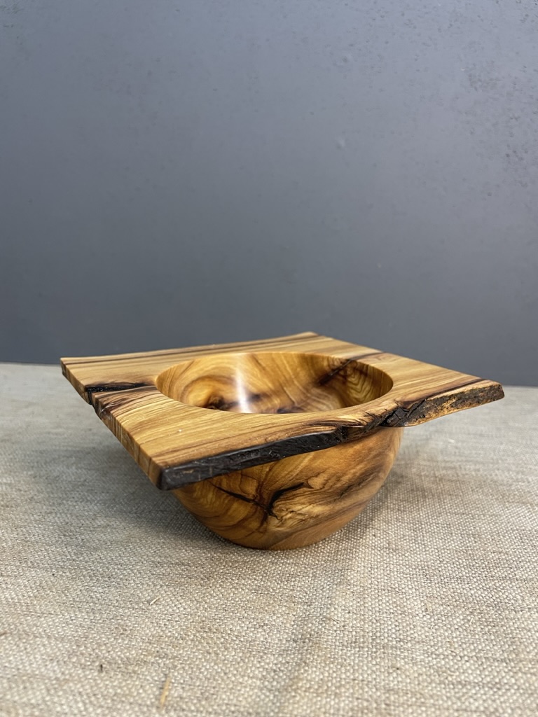 Wooden Bowl - Wild Olive Winged Bowl - Moksi