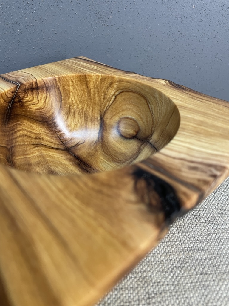 Wooden Bowl - Wild Olive Winged Bowl - Moksi