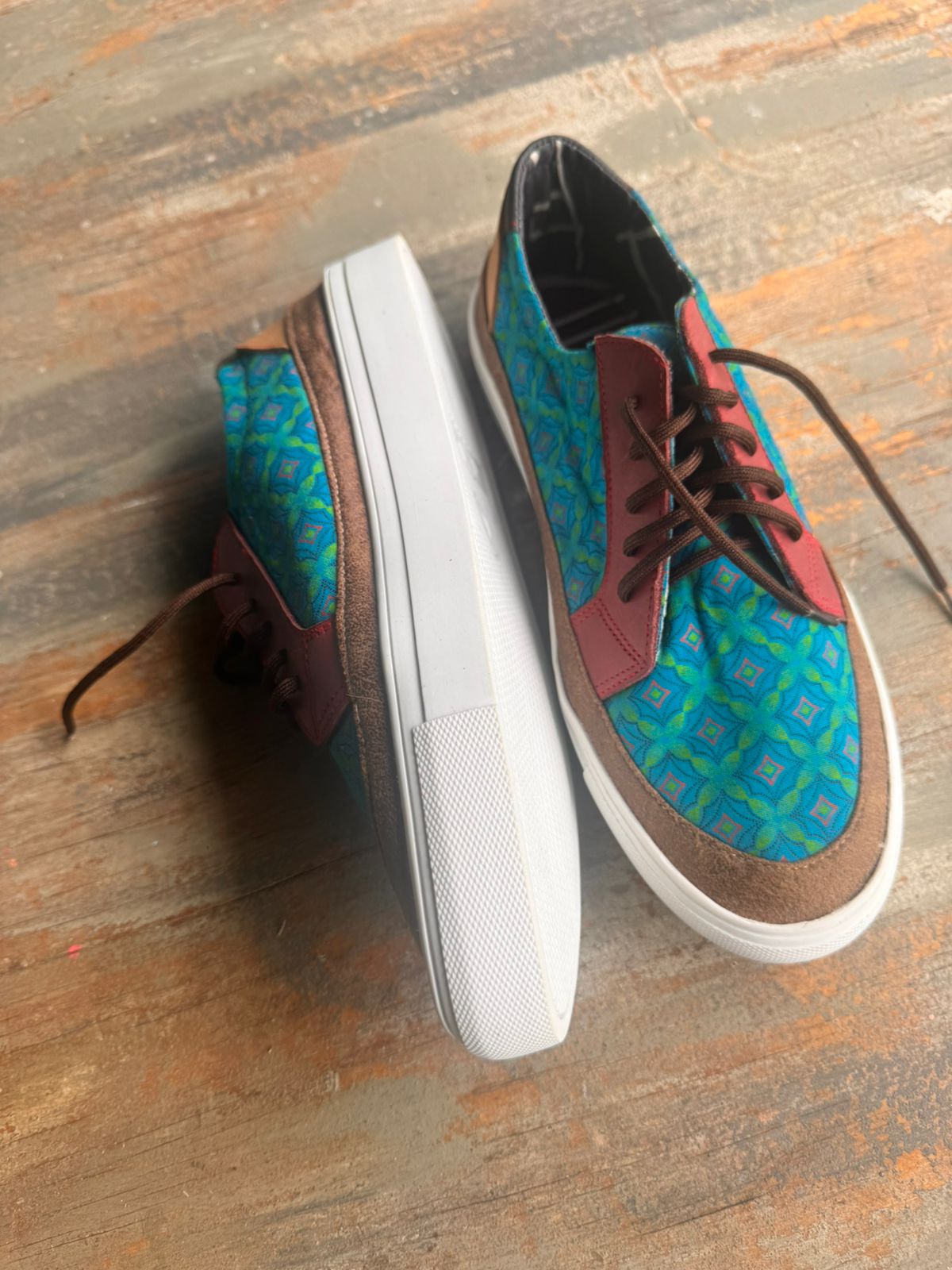 Green Shweshwe Tekkies - Moksi