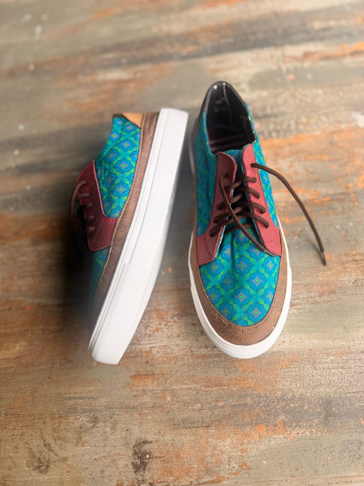 Green Shweshwe Tekkies - Moksi